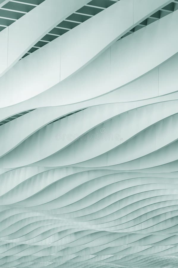 Interior View of Wave-shaped Pattern in Modern Architecture in ...
