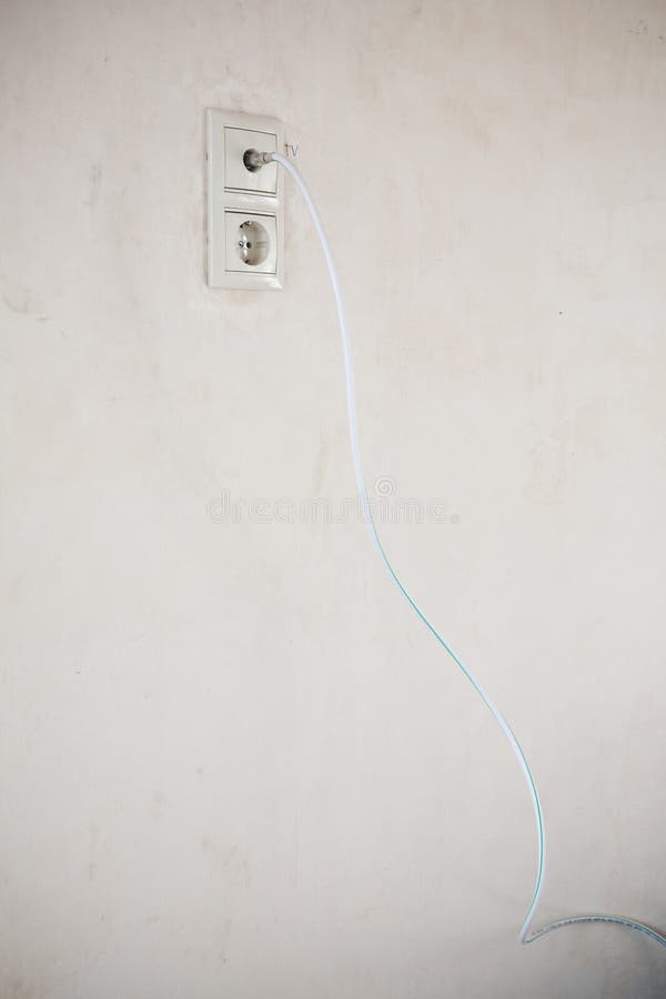 Interior Wall with Domestic Power and Tv Outlet Stock Image - Image of ...