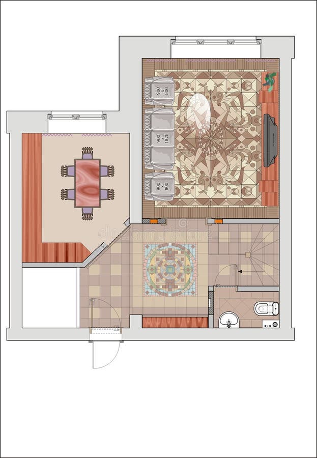 Interior wall layout stock illustration. Illustration of decor - 154720731
