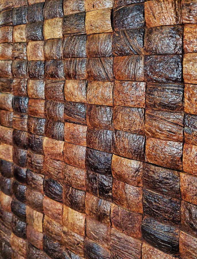 Interior Wall Made of Coconut Shell Pieces Stock Photo - Image of ...