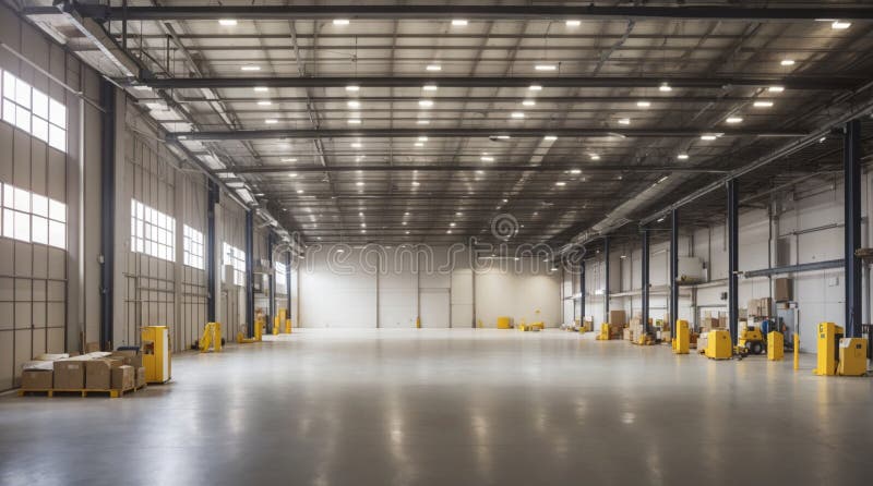 Inside empy warehouse stock illustration. Illustration of transport ...