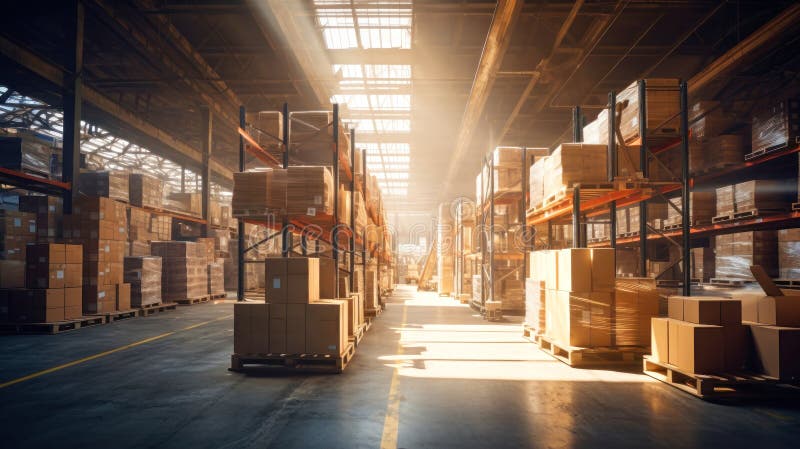 Interior of a Warehouse or Industrial Building. Distribution Center ...