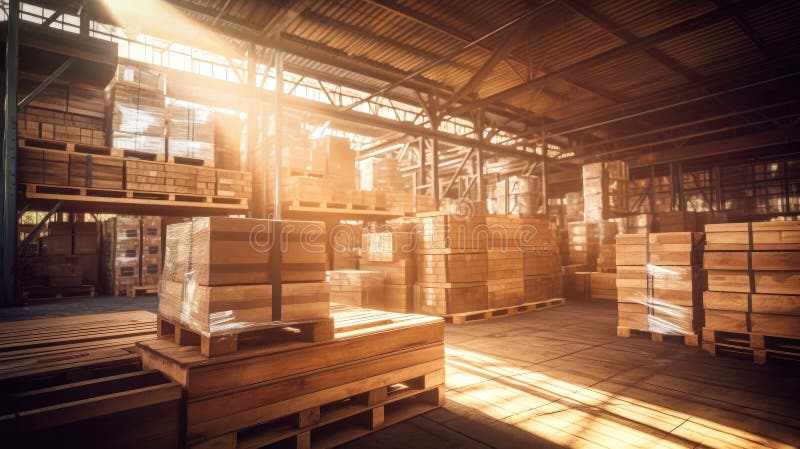 Interior of a Warehouse or Industrial Building. Distribution Center ...