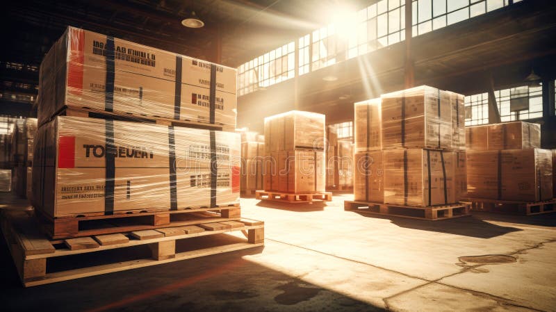 Interior of a Warehouse or Industrial Building. Distribution Center ...