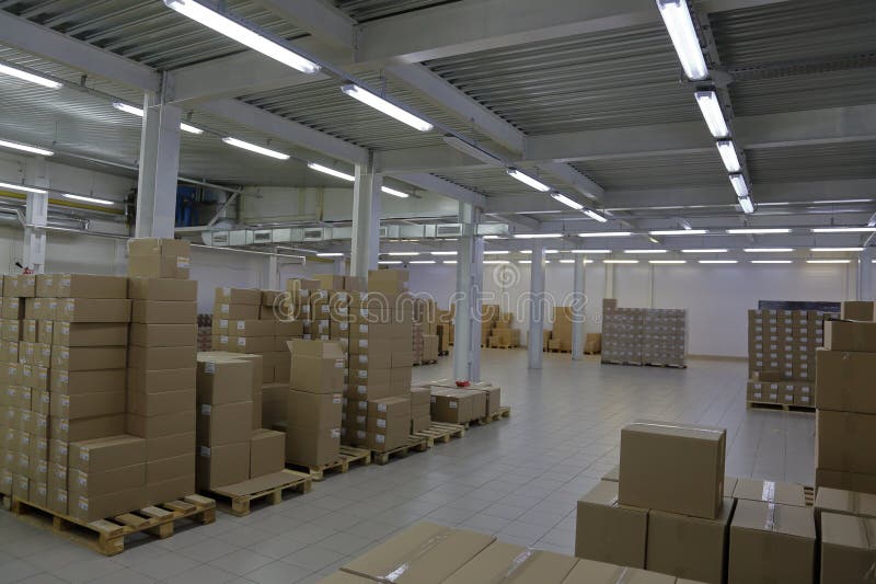 The Interior of the Warehouse Stock Photo - Image of industry, goods ...