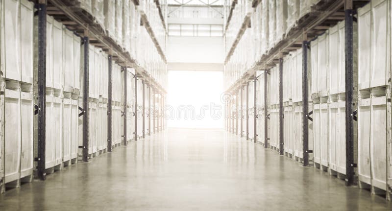 Interior Warehouse Space Storage of Tall Shelf. Warehouse Logistics ...