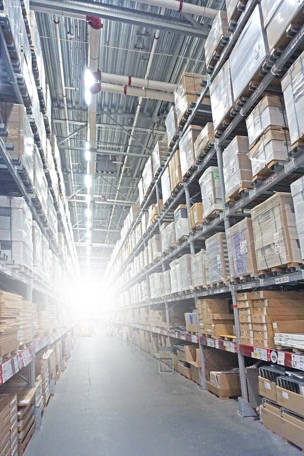 Interior Warehouse Storage Vertical Storage Pallets Stock Image - Image ...
