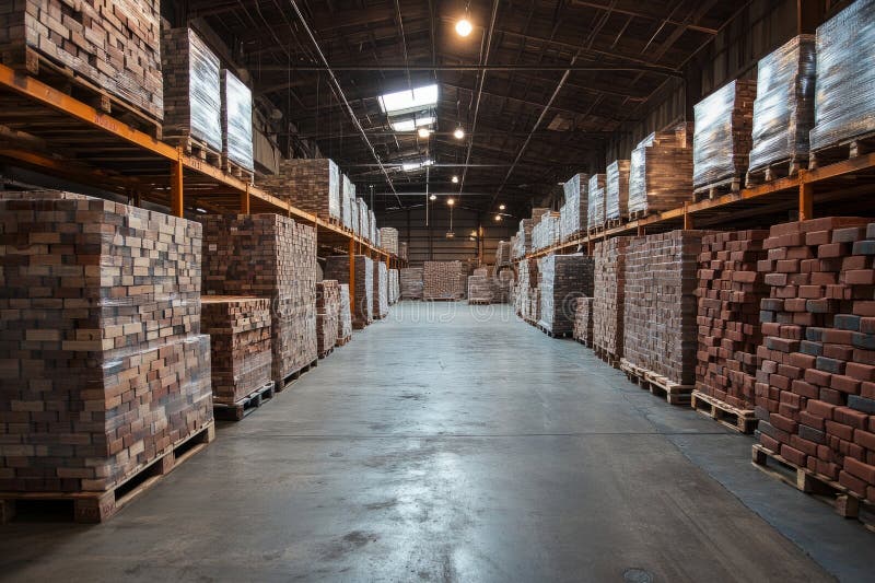 Interior Warehouse Storing Building Materials Pallets Stock Photos ...