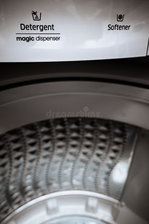 Detergent and Softener Tray Inside a Top Load Washing Machine Stock ...