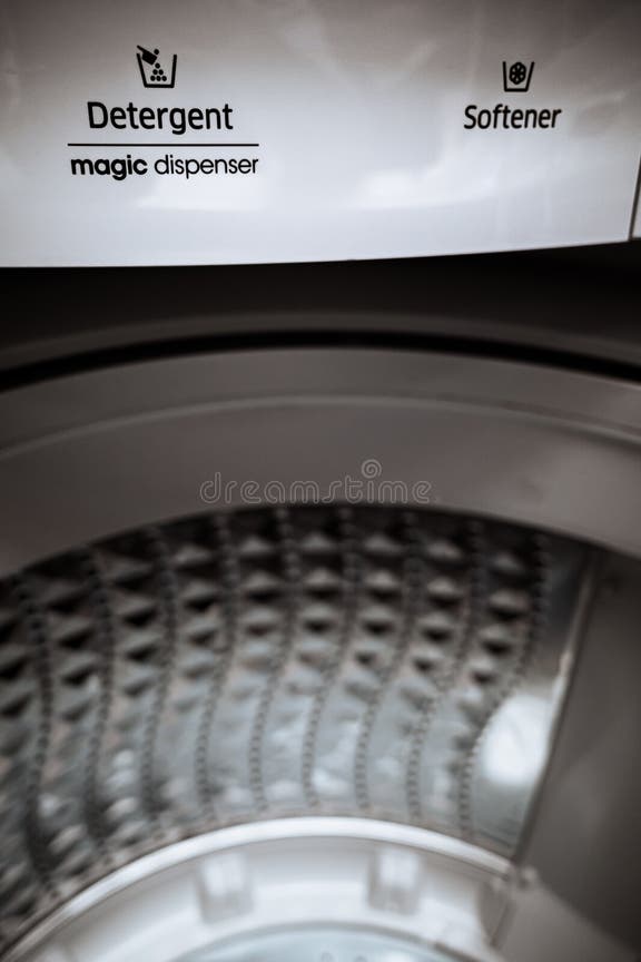 Detergent and Softener Tray Inside a Top Load Washing Machine Stock ...