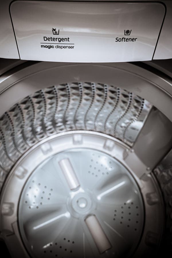 Detergent and Softener Tray Inside an Empty Top Load Washing Machine ...