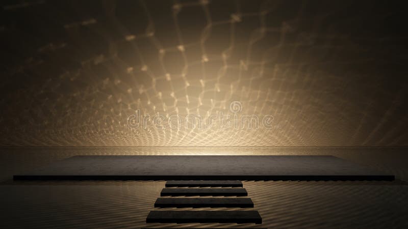 Interior Water Pool with Caustics Pattern in Blade Runner 2049 Style ...