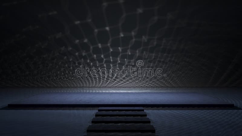 Interior Water Pool with Caustic Flare Pattern on Wall and Island ...