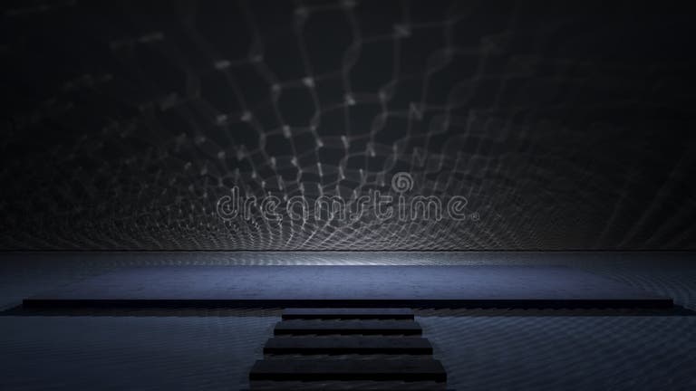 Interior Water Pool with Caustic Flare Pattern on Wall and Island ...