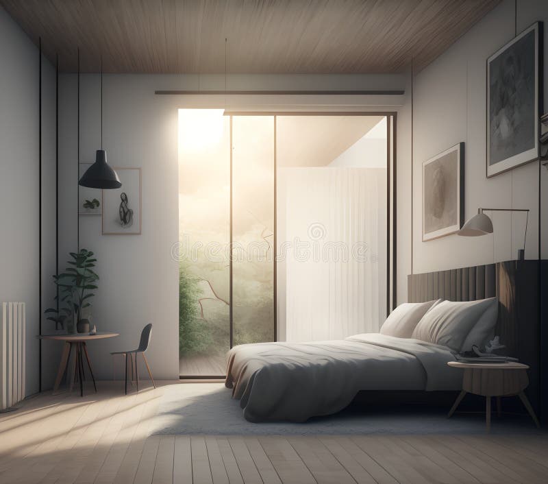 Interior of a Well-Designed Room in a House, Generative AI Illustration ...