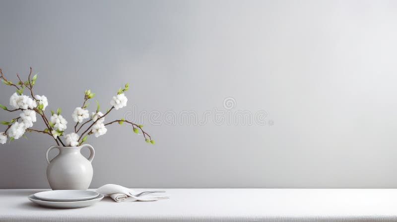Interior White Grey Table Background Stock Illustration - Illustration ...