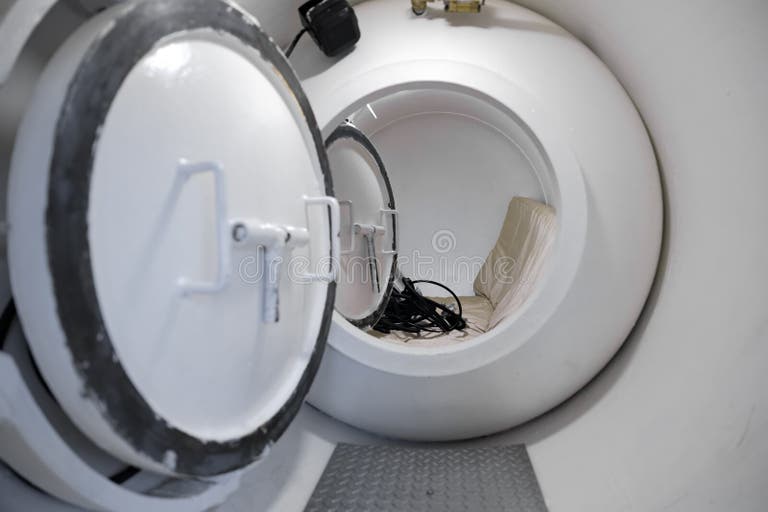 Interior of a White Hyperbaric Chamber Stock Image - Image of oxygen ...