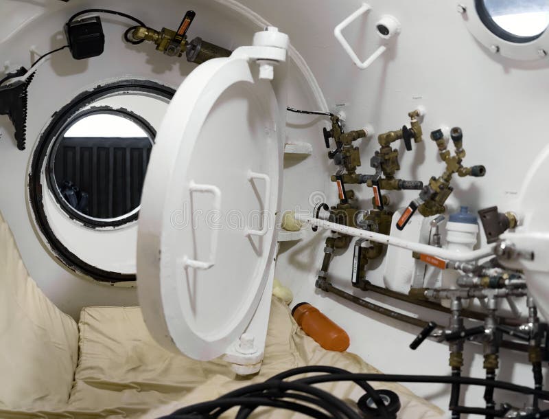 Interior of a White Hyperbaric Chamber Stock Image - Image of clinical ...