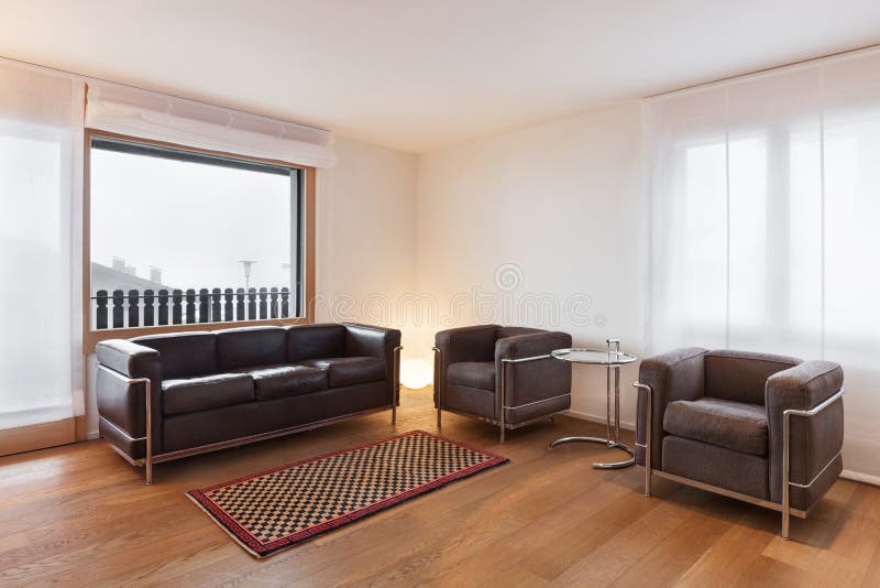 Interior, wide living room stock image. Image of open - 48622907