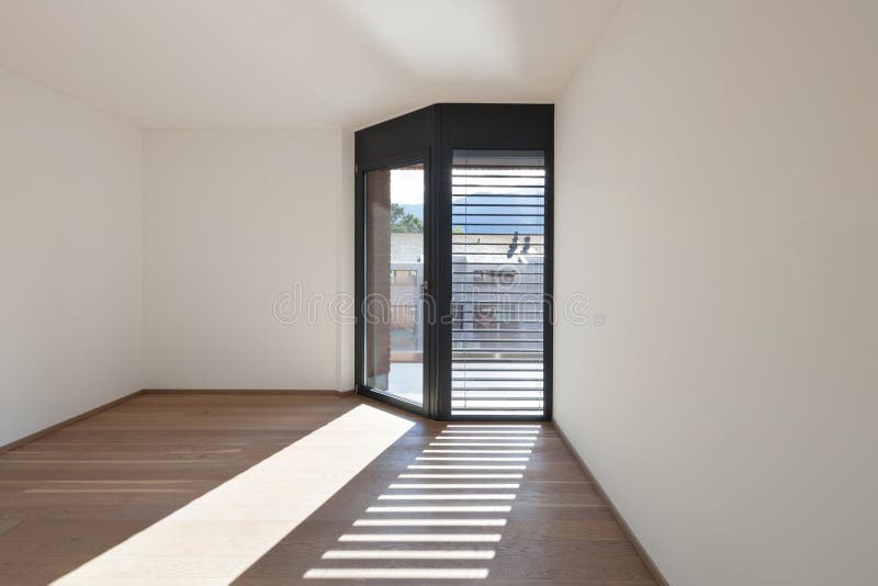 Interior, Wide Room with Windows Stock Image - Image of open, living ...