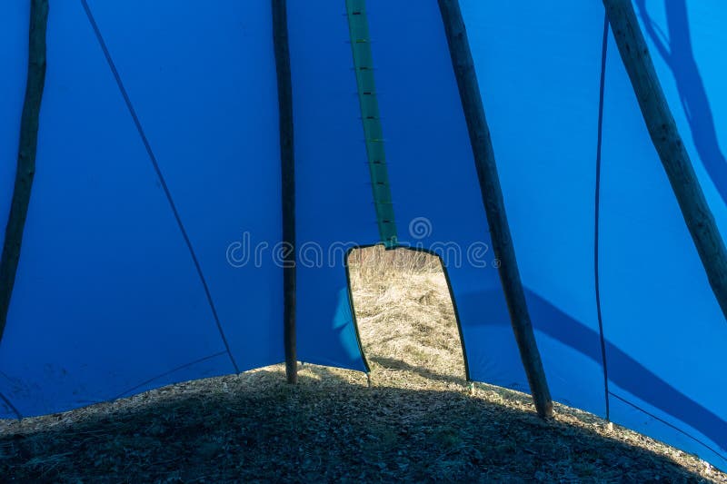 The interior of the wigwam stock image. Image of decoration - 271225473