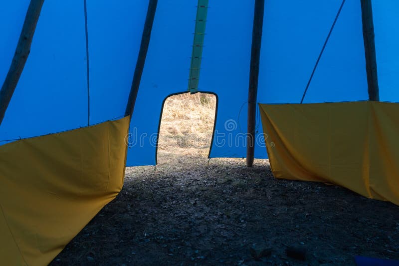 The interior of the wigwam stock photo. Image of holiday - 271226094