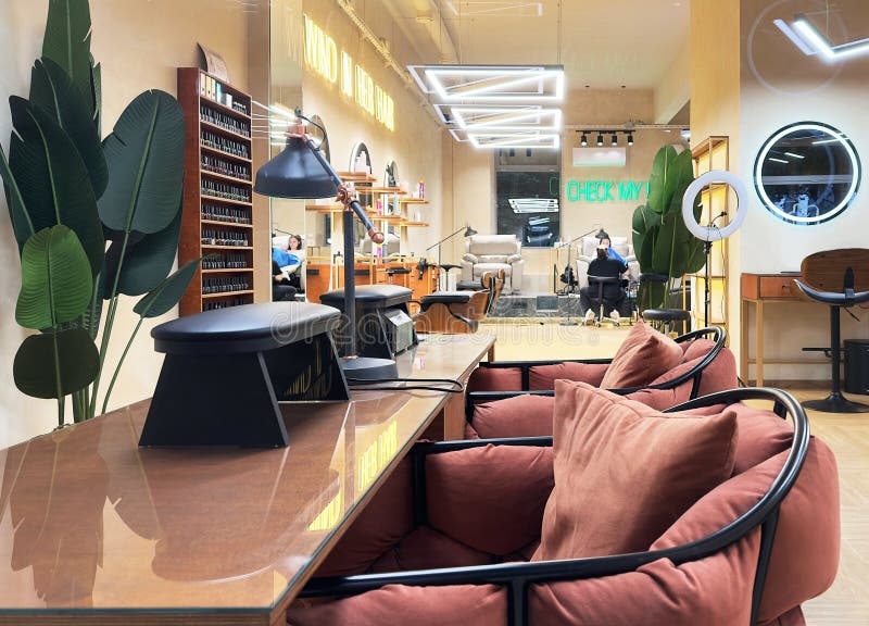 Interior of Womens Beauty Salon Stock Image - Image of manicure ...