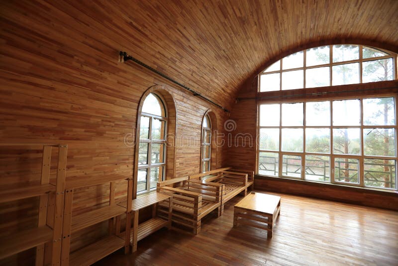 Wooden house interior stock photo. Image of living, floor - 105675396