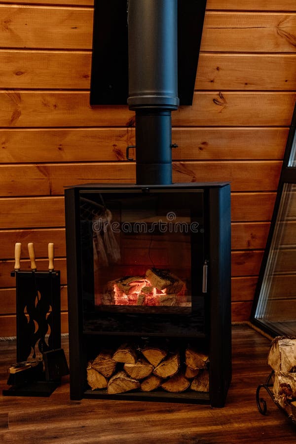 Interior of a Wooden Triangular House in the Forest Stock Photo - Image ...
