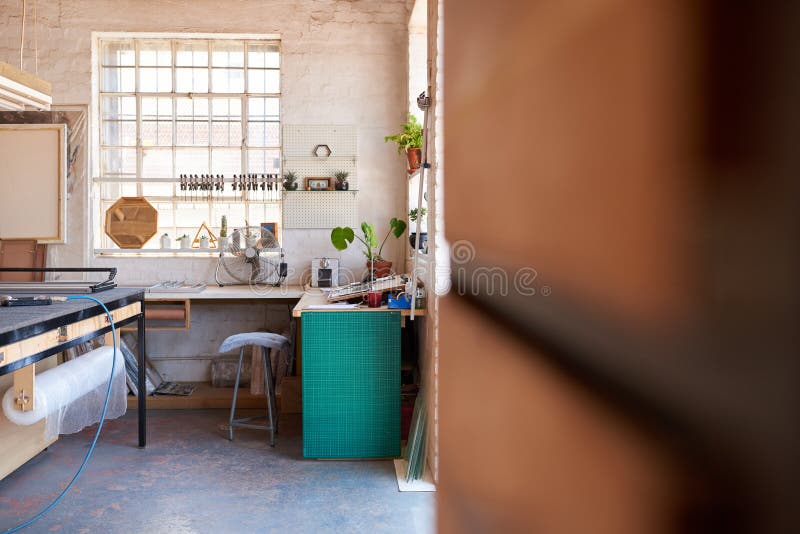 Interior of the Work Area of a Framing Shop Stock Image - Image of ...