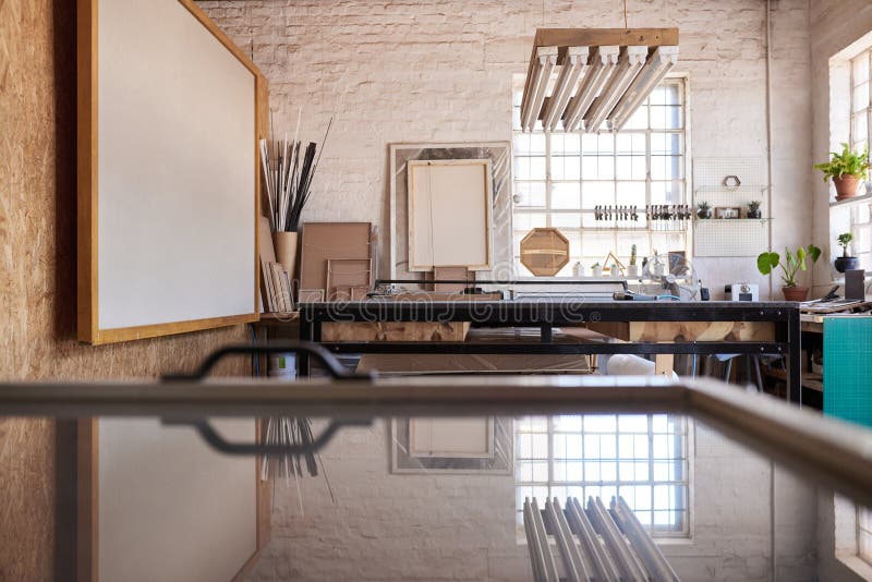 Interior of the Work Area in a Picture Framing Shop Stock Image - Image ...