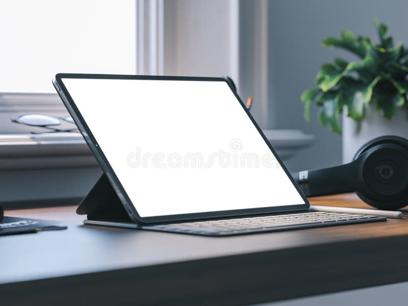 Interior Workspace with Ipad. Home Studio. Stock Image - Image of ...