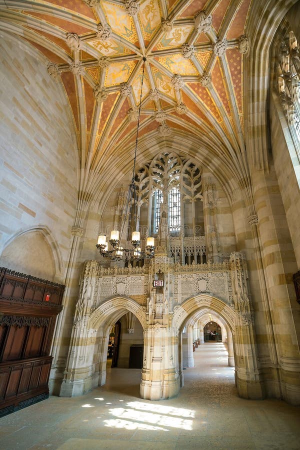 Interior of Yale University Library Stock Photo - Image of library ...