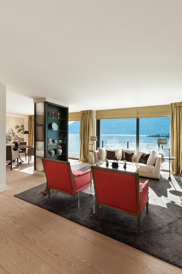 Interiors, Beautiful Living Room Stock Photo - Image of estate ...