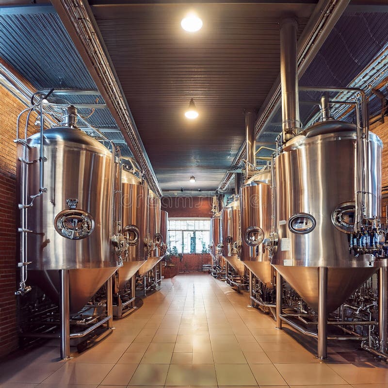 Interiors of a Brewery, AI Generated Stock Illustration - Illustration ...