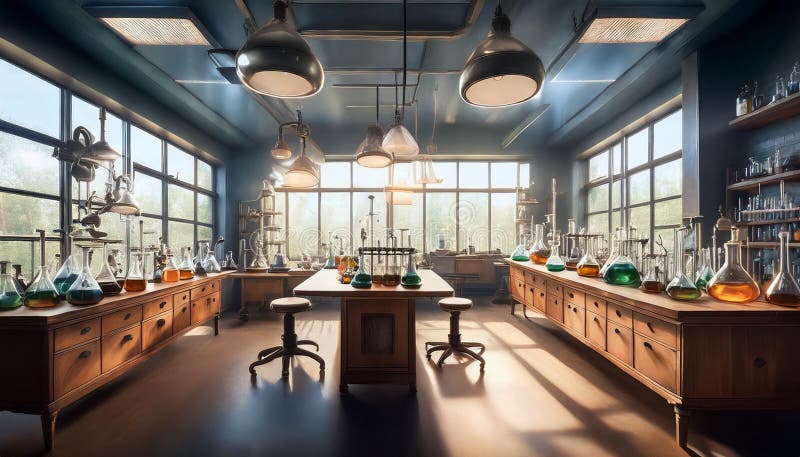 Inside a Chemistry Lab, AI Generated Stock Illustration - Illustration ...