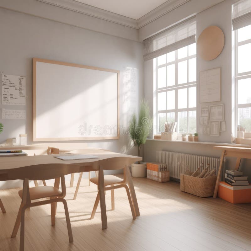 Interiors of Classroom with Windows, Created Using Generative Ai ...