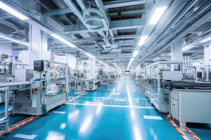 Interiors of a Clean and High-tech Smartphone Factory Stock Image ...
