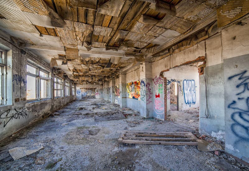 Interiors of a Destroyed Room or Building Editorial Stock Photo - Image ...