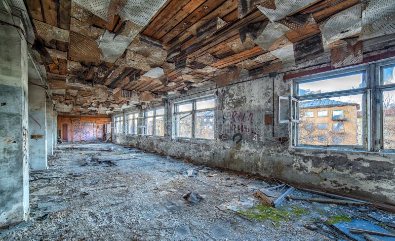 Interiors of a Destroyed Room or Building Stock Photo - Image of wall ...
