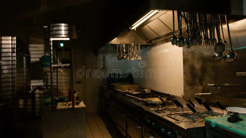 The Interiors of an Empty Professional Kitchen Stock Photo - Image of ...