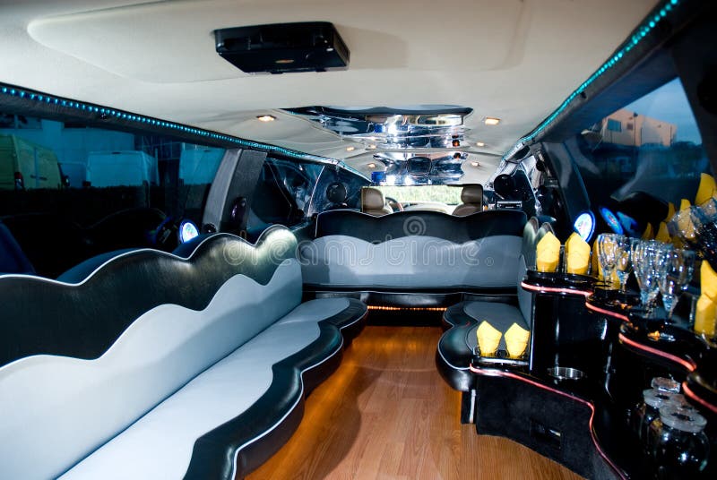 Interiors of a limousine stock image. Image of black, seats - 3244957