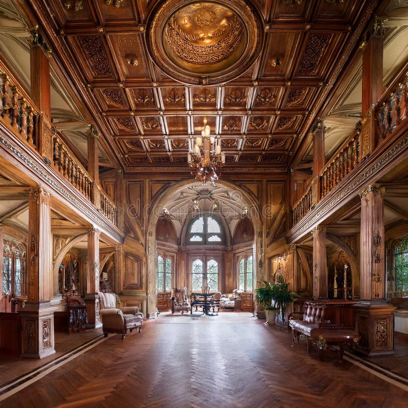Interiors of a Luxurious British Castle, AI Generated Stock ...