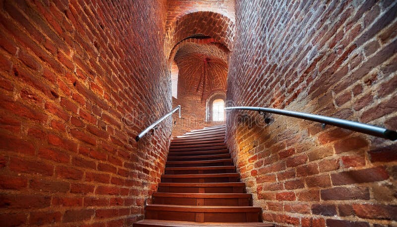Interiors of a Medieval Red-brick Castle Tower, Detail of the St Stock ...