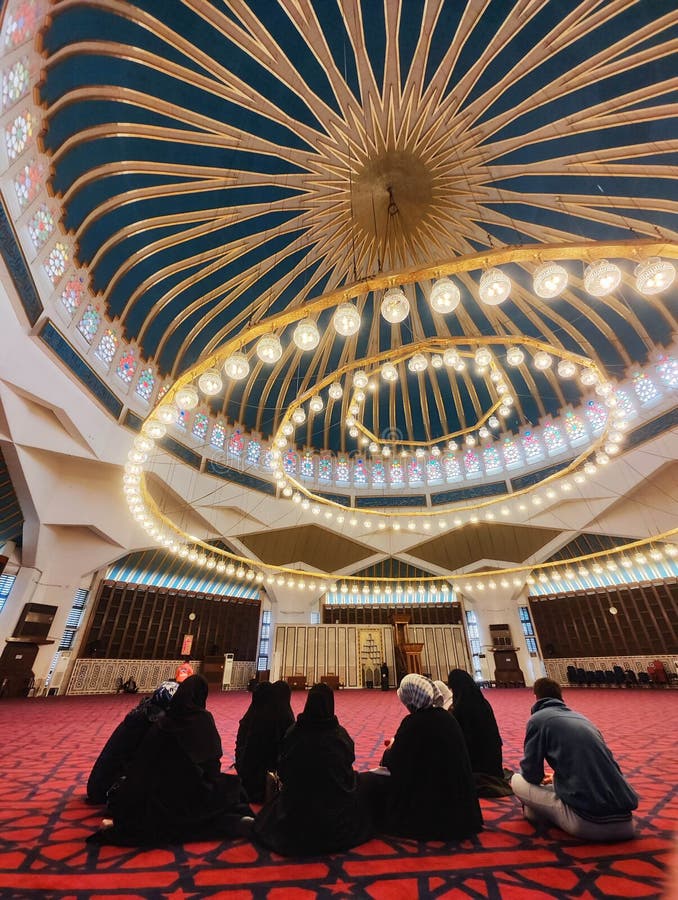 Interiors of Mosque King Abdullah I at Amman on Jordan Editorial ...