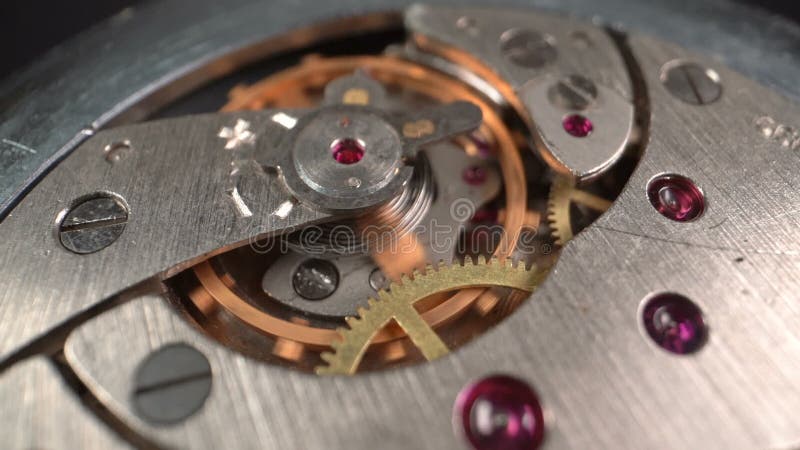 The Inside of a Working Mechanical Watch Stock Video - Video of machine ...