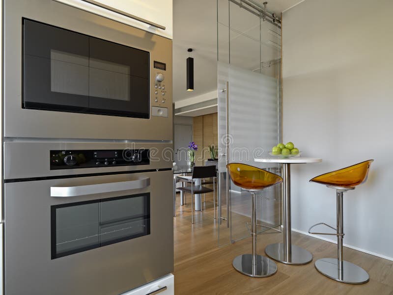 Interiors Shots of a Modern Kitchen Stock Image - Image of table, homes ...