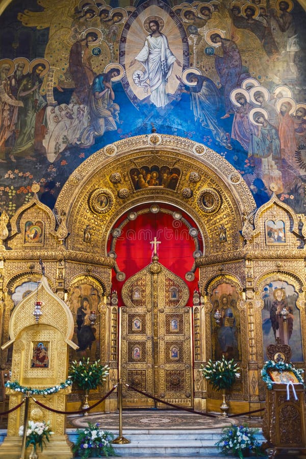 Interiors of St.Nicholas Church in Russian Style Stock Photo - Image of ...