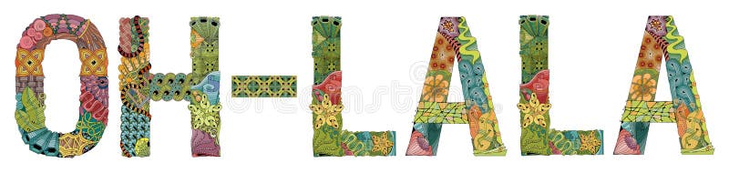Interjection OH-LALA. Vector Zentangle Object for Decoration Stock ...