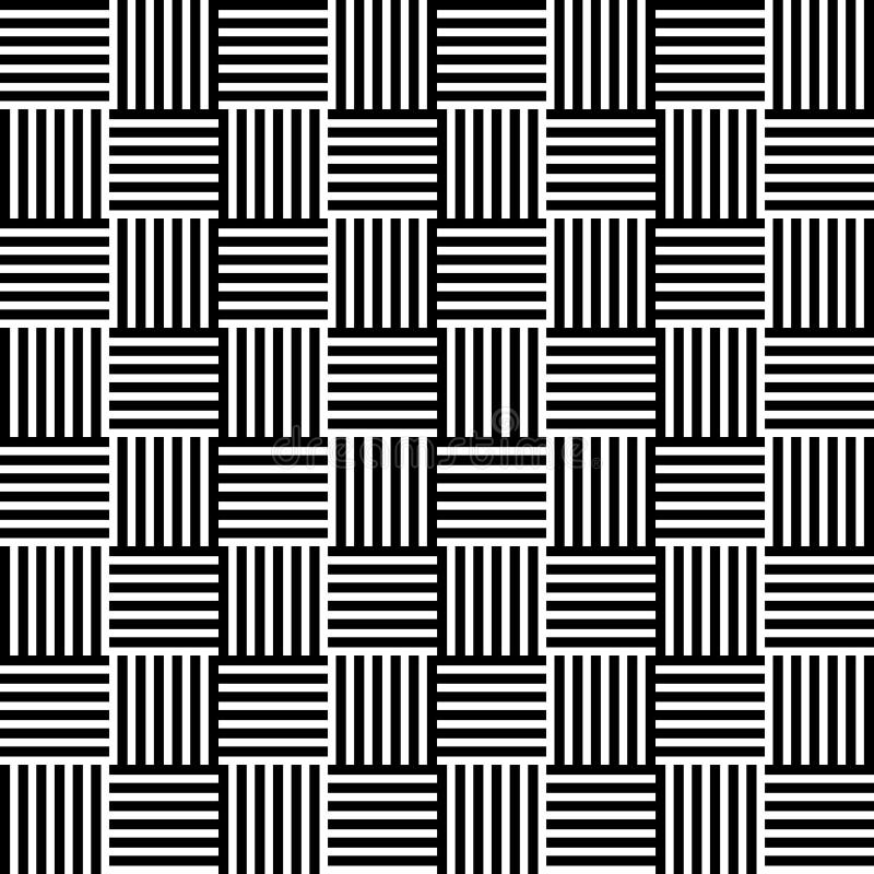 Interlace Pattern With Alternating Squares With Lines Stock Vector